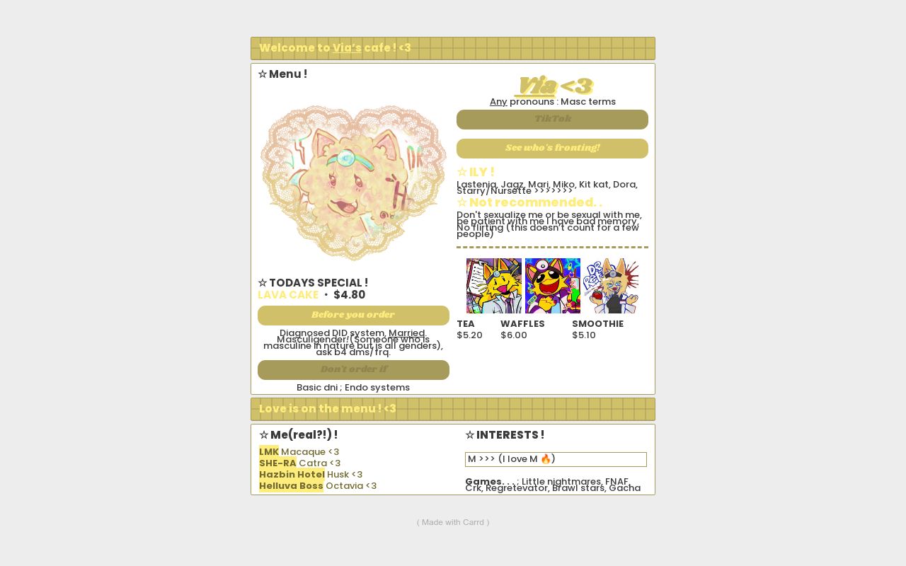 Via’s Dr. Retro themed carrd